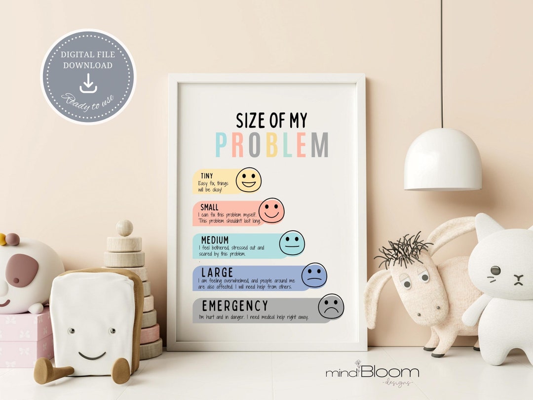 Size of My Problem Poster, Feelings Poster, Emotional Regulation ...