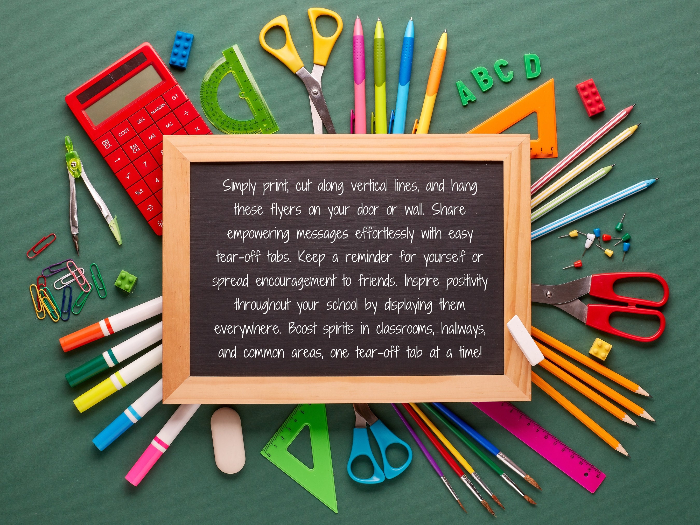 School Counselor Door Sign, Positive Thoughts Tear off Flyer, Therapy ...