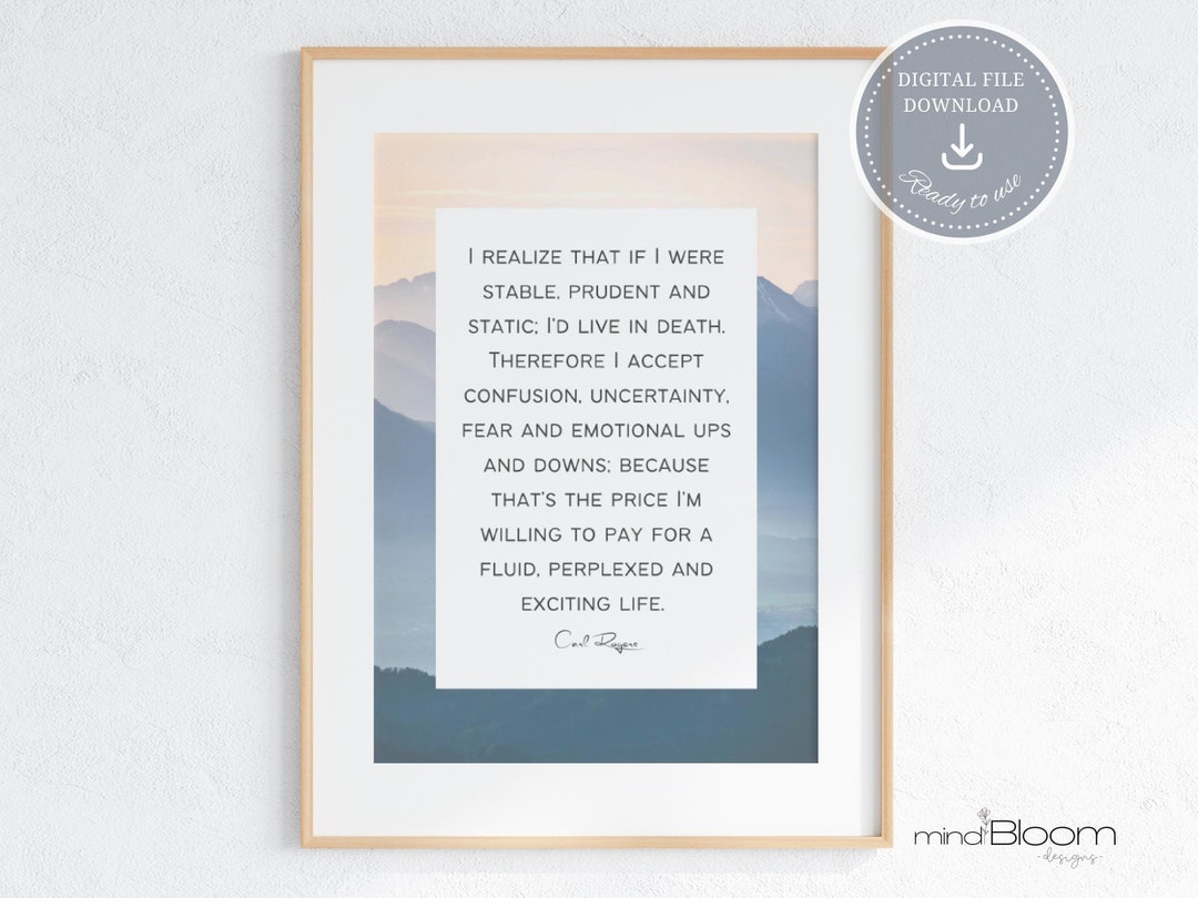 Carl Rogers, Psychologist Quote, Therapy Office Decor, Counselling ...