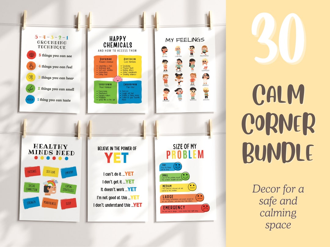 30 Calming Corner, Calm Down Wall Art , Classroom Counselor Printable ...