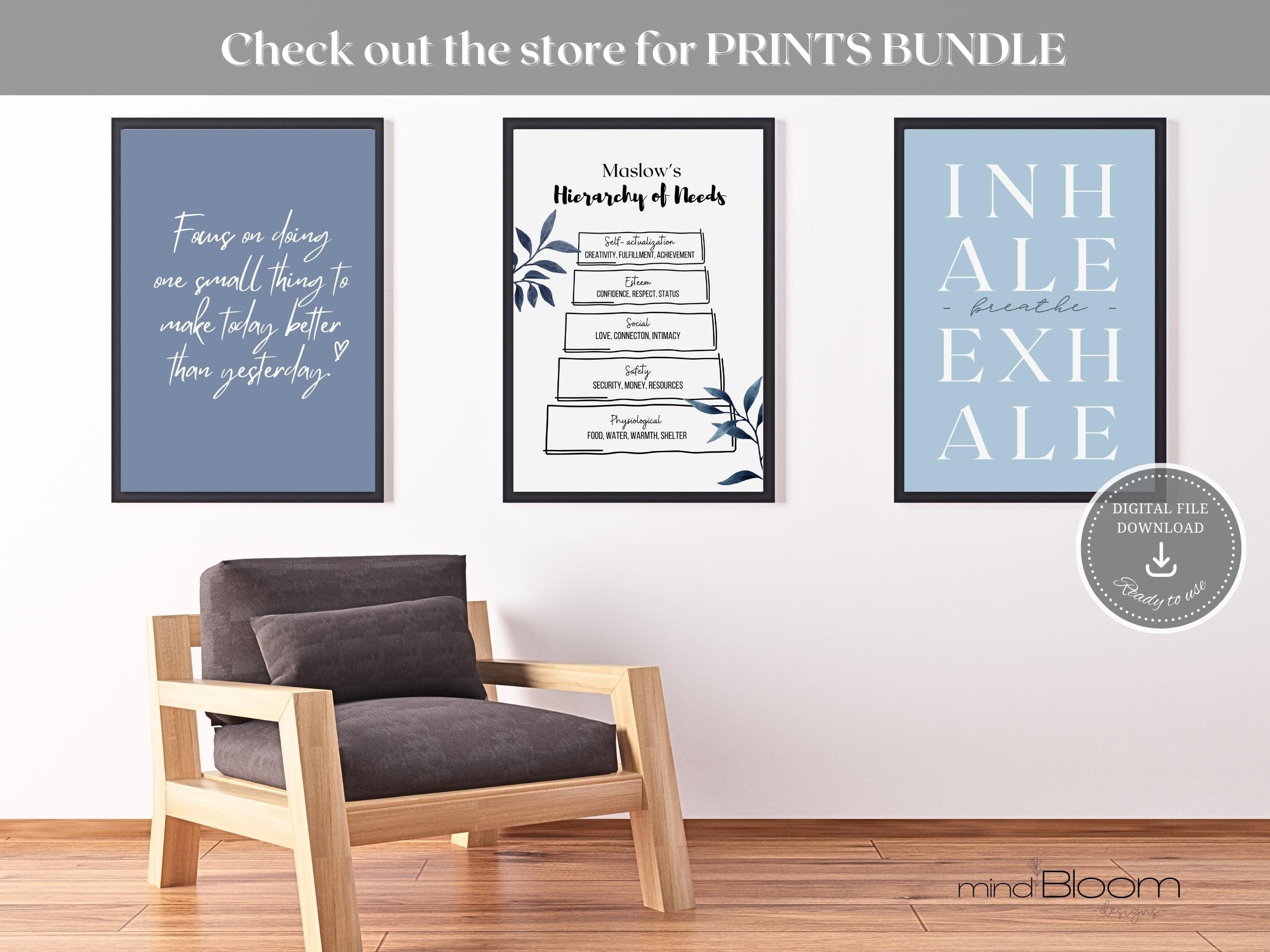 Maslow's Hierarchy of Needs Poster, Maslow's Pyramid, Psychology Poster ...