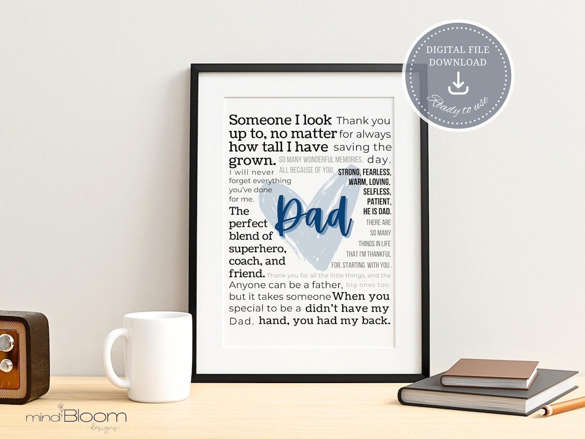 Father's Day Quotes Printable, Father's Day Gift, Gift for Dad, Gift ...
