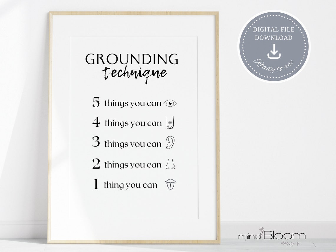 54321, Grounding Technique Poster, Zones of Regulation, Coping Skills ...
