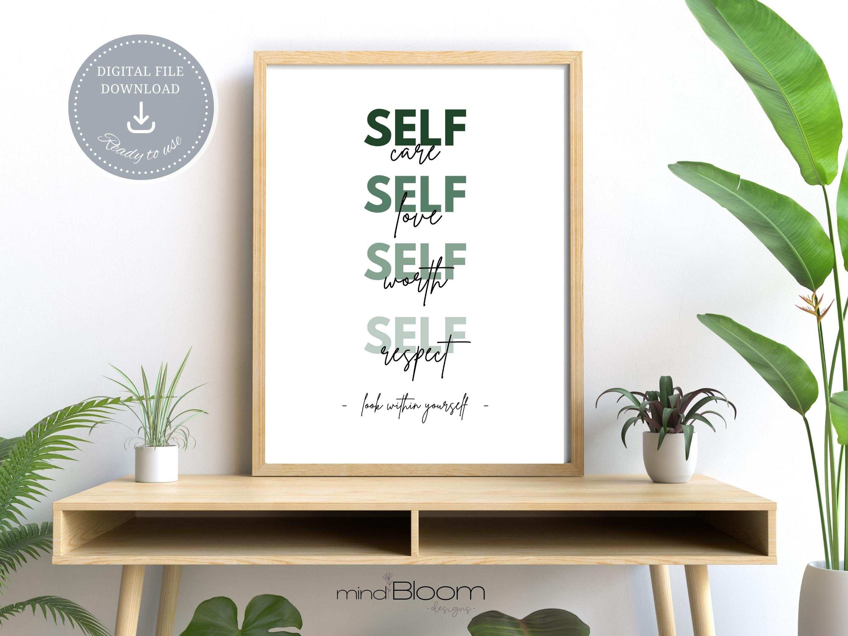 Self Care Self Love Self Worth Self Respect Poster, Self Empowerment ...