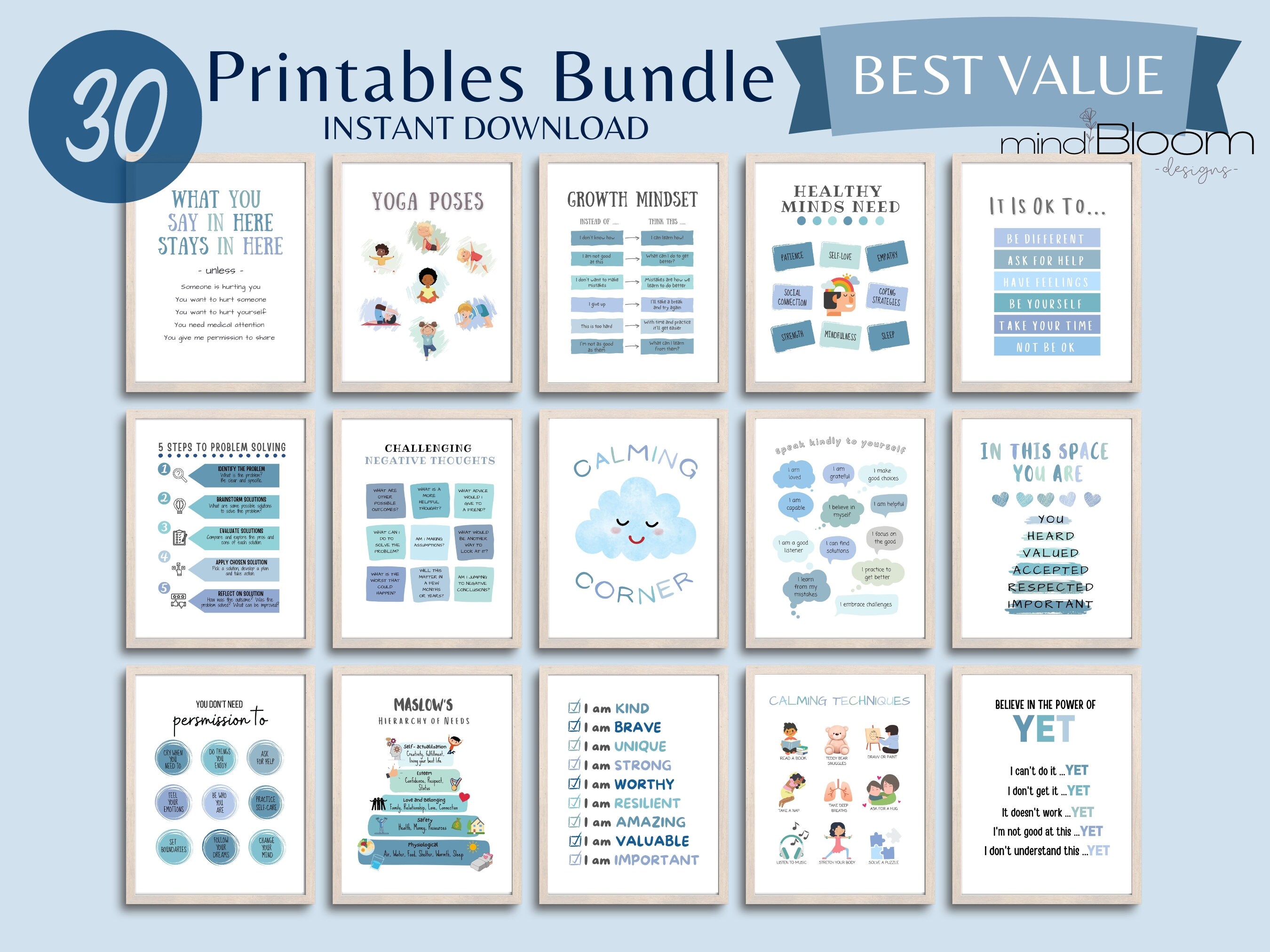 30 Calming Corner, Calm Down Printable, Classroom Decor Wall Art ...