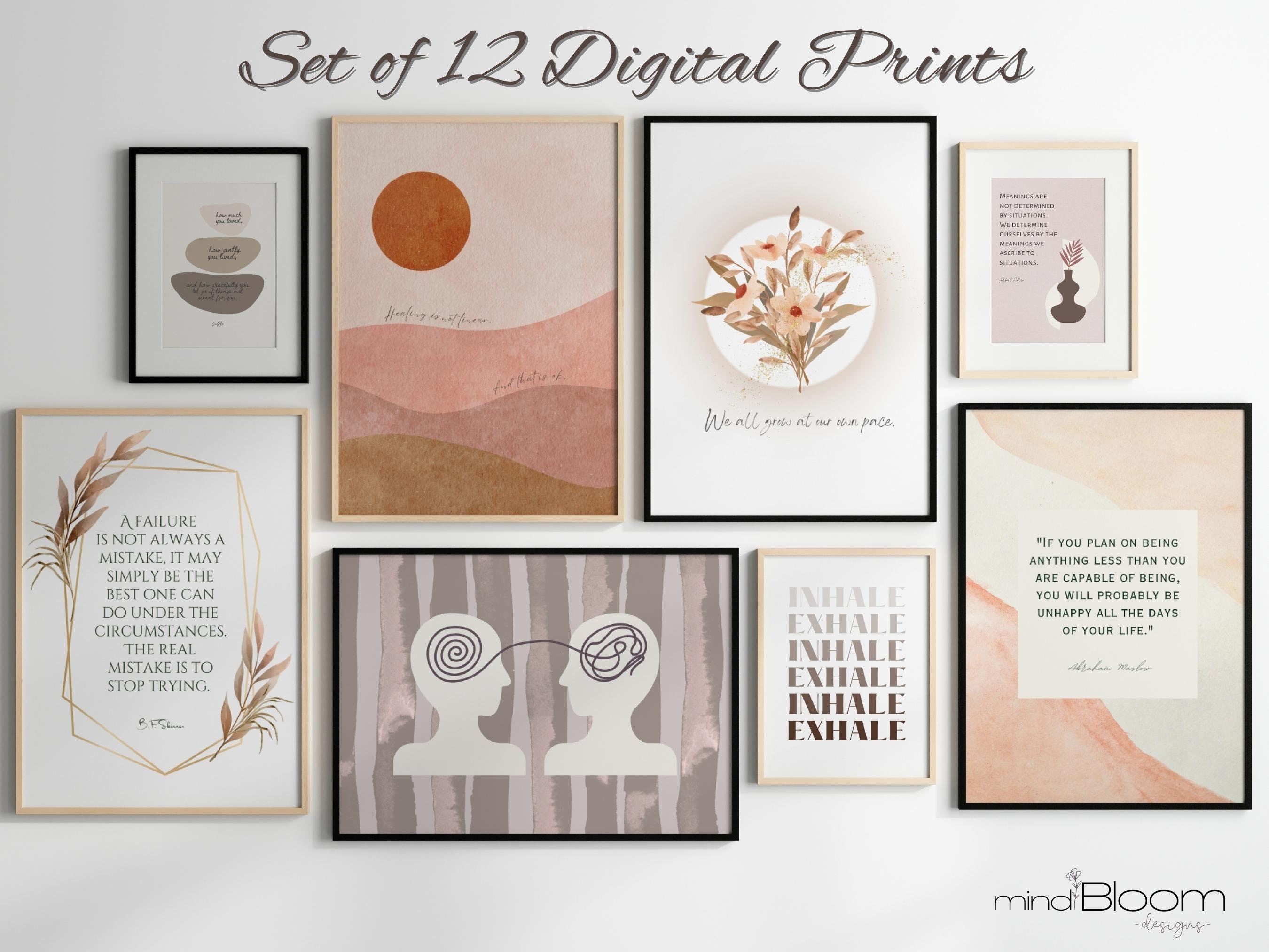 12 Therapist Office Art Decor, Psychologist Print Bundle, Counseling ...
