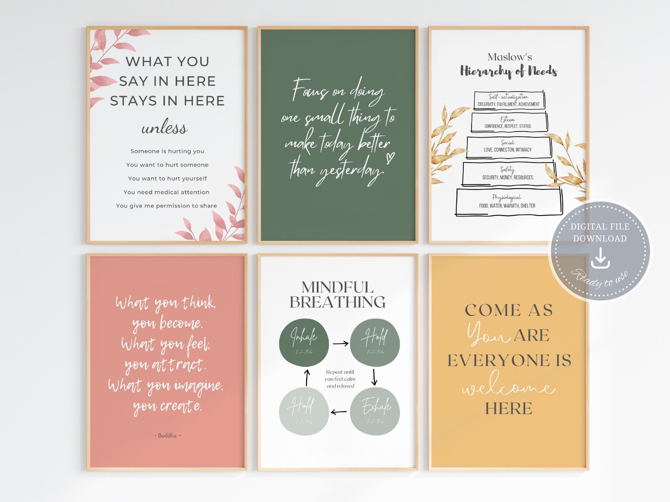 18 Therapist Office Art Decor, Psychologist Print Bundle, Counseling ...