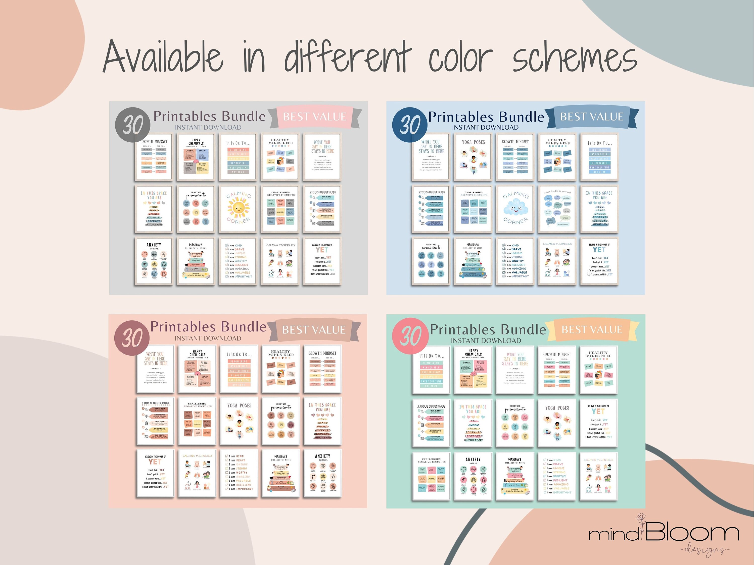 30 Calming Corner, Calm Down Printable, Classroom Rainbow Wall Art ...