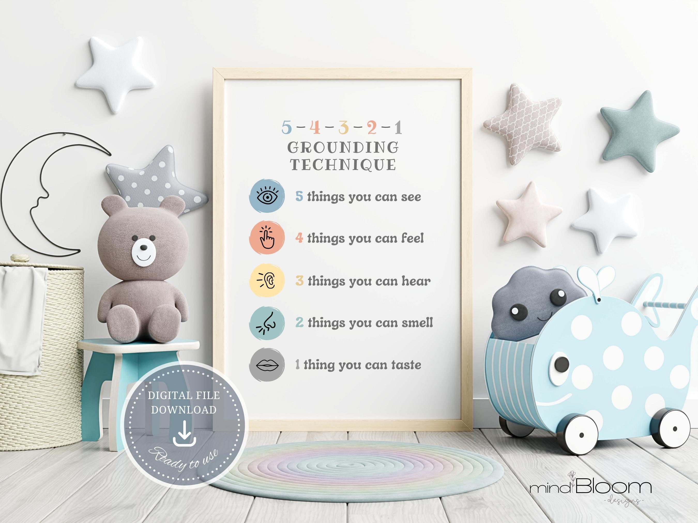 54321 Grounding Technique Poster Coping Skills Therapy - Etsy Canada