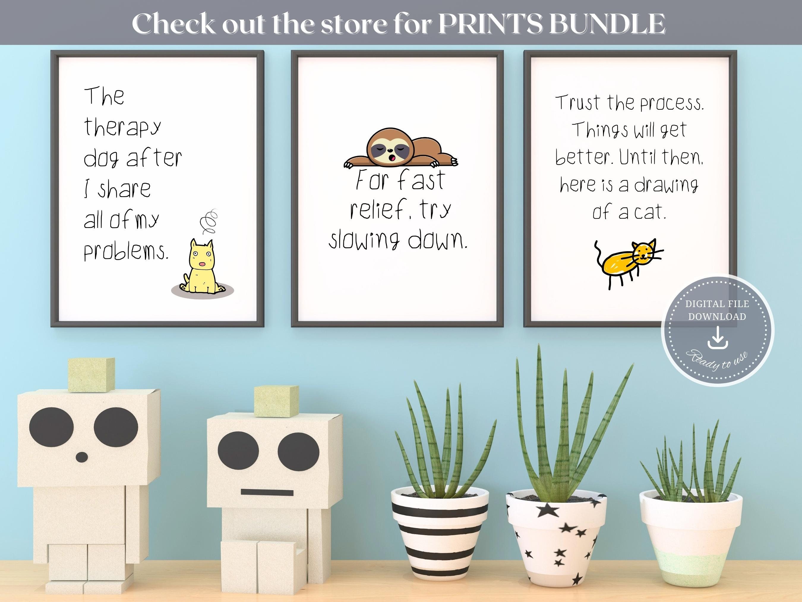 Funny Mental Health Poster, Therapist Office Decor, Self Care Quote ...