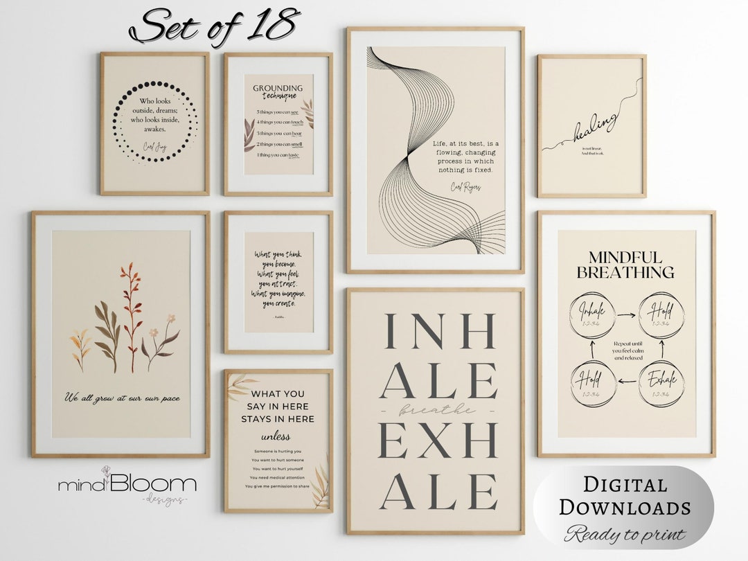 18 Therapist Office Art Decor, Psychologist Print Bundle, Counseling ...