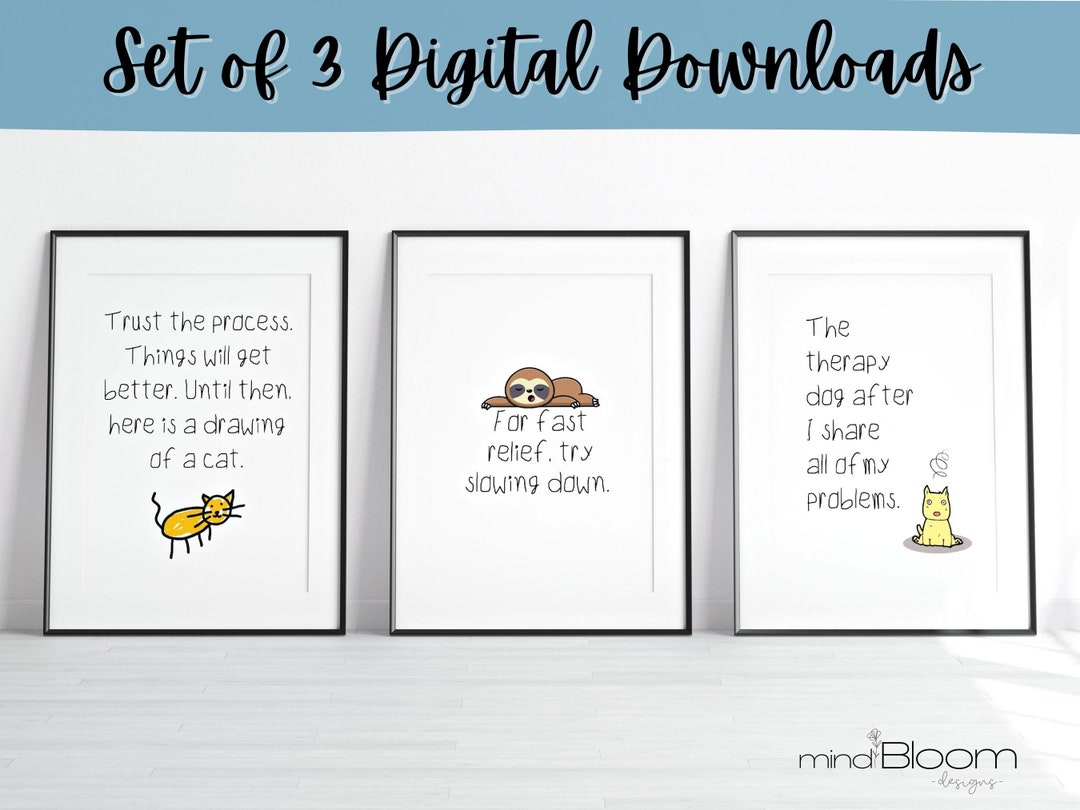 Funny Mental Health Poster, Therapist Office Decor, Self Care Quote ...