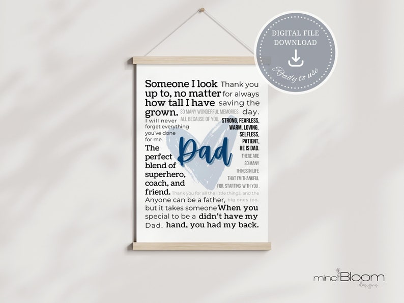 Father's Day Quotes Printable, Father's Day Gift, Gift for Dad, Gift ...