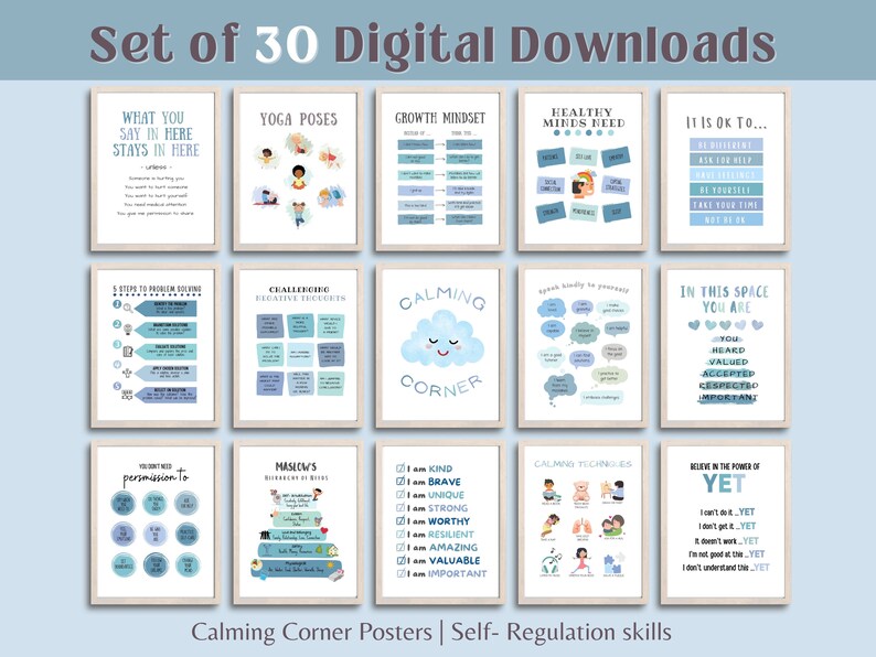 30 Calm Corner Calm Down Printable Classroom Decor Wall Art - Etsy