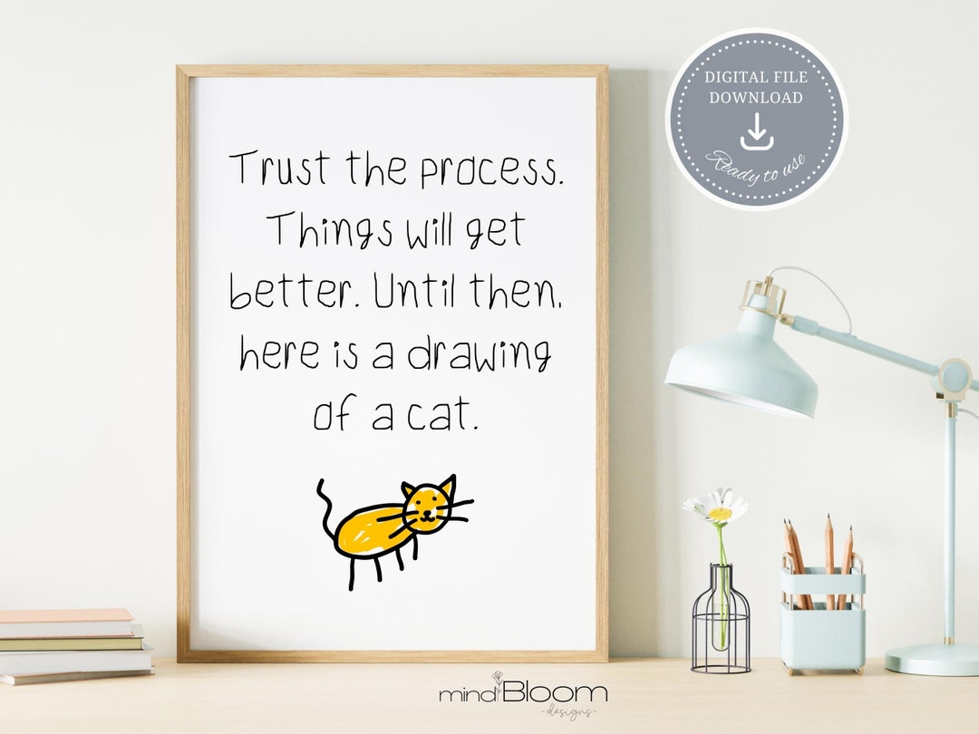 Funny Mental Health Poster, Therapist Office Decor, Trust the Process ...