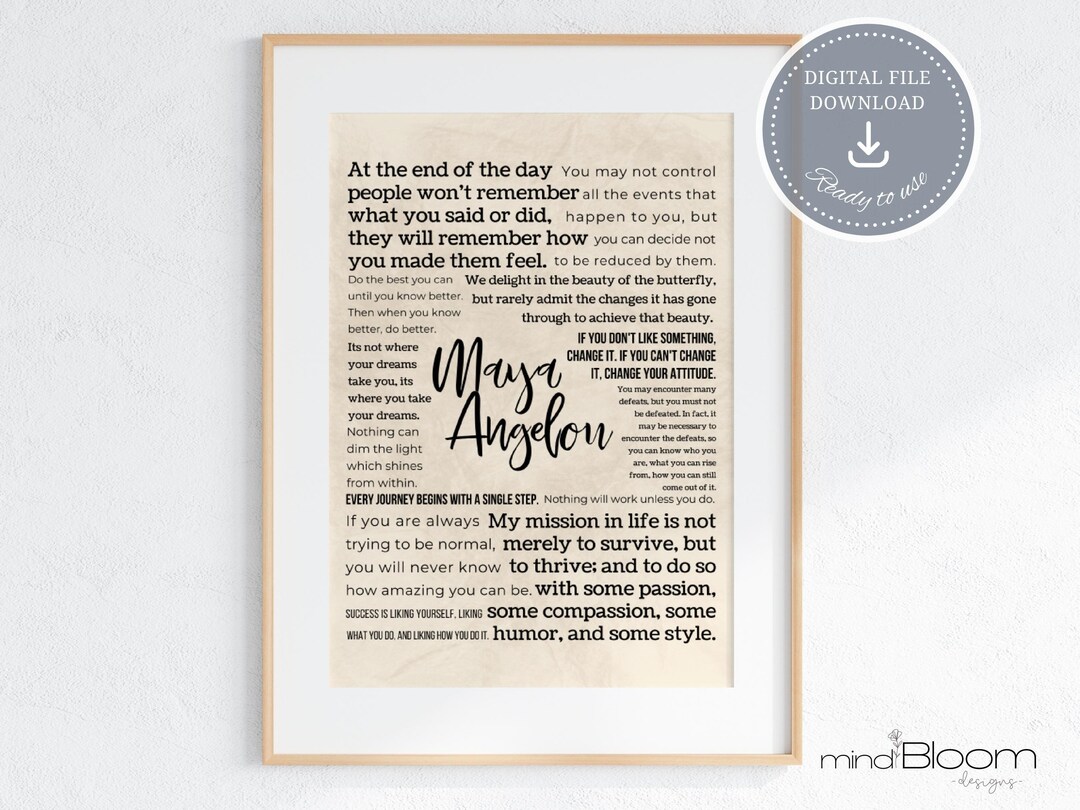 Maya Angelou Quotes, Psychology Office, Therapist Office Art Decor ...