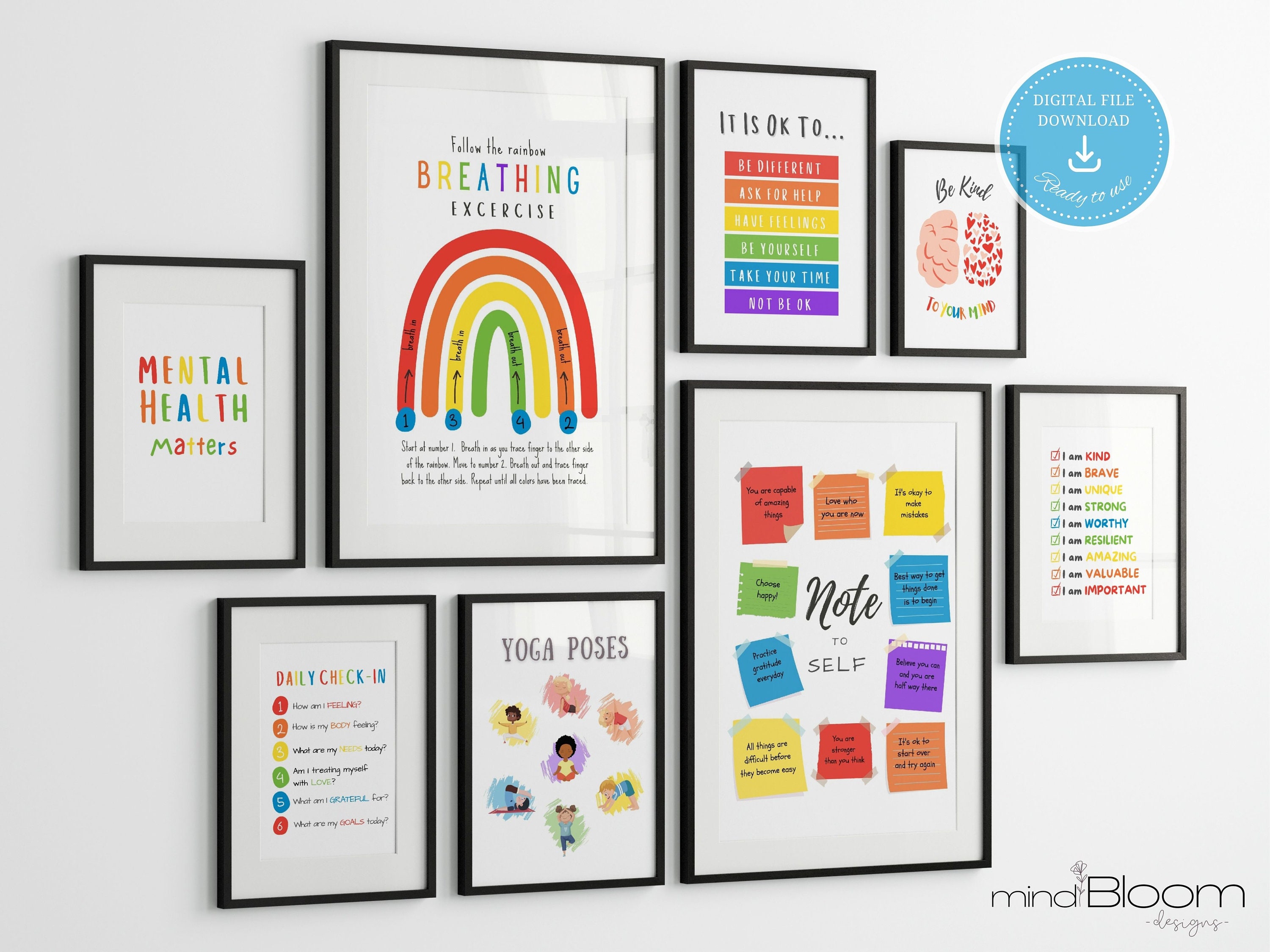 30 Calming Corner, Calm Down Printable, Classroom Rainbow Wall Art ...