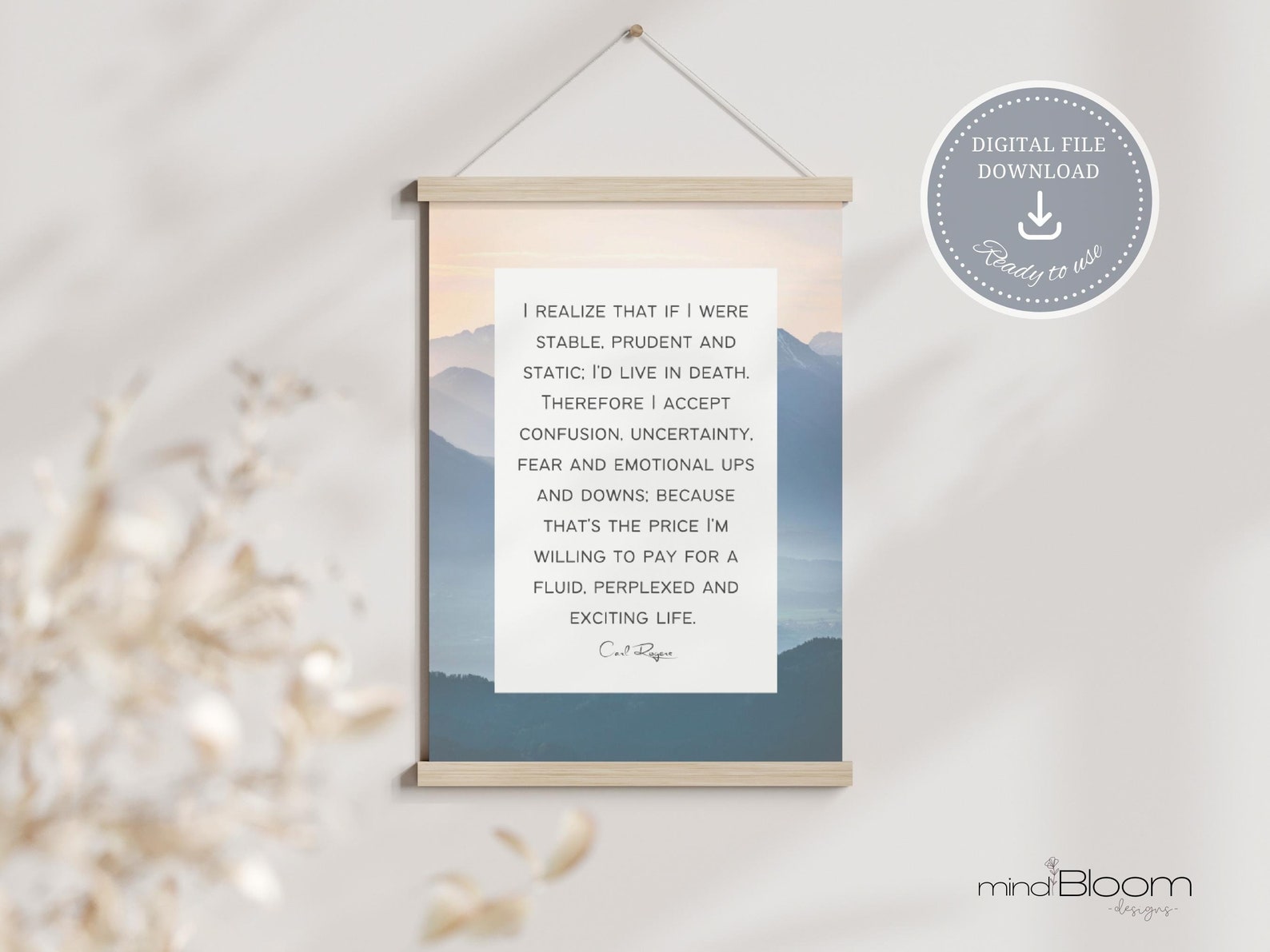 Carl Rogers, Psychologist Quote, Therapy Office Decor, Counselling ...