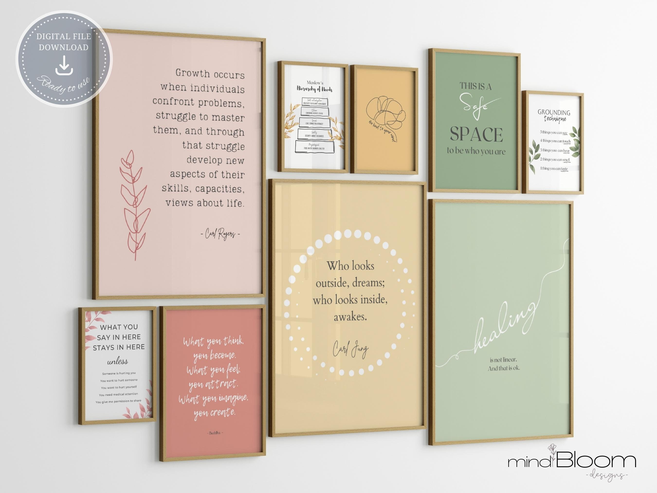 18 Therapist Office Art Decor, Psychologist Print Bundle, Counseling ...