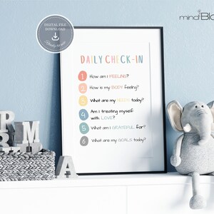 Feelings Check in Poster, Self Care Poster, Mental Health Poster ...