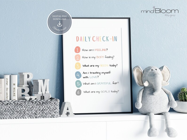 Feelings Check in Poster, Self Care Poster, Mental Health Poster ...