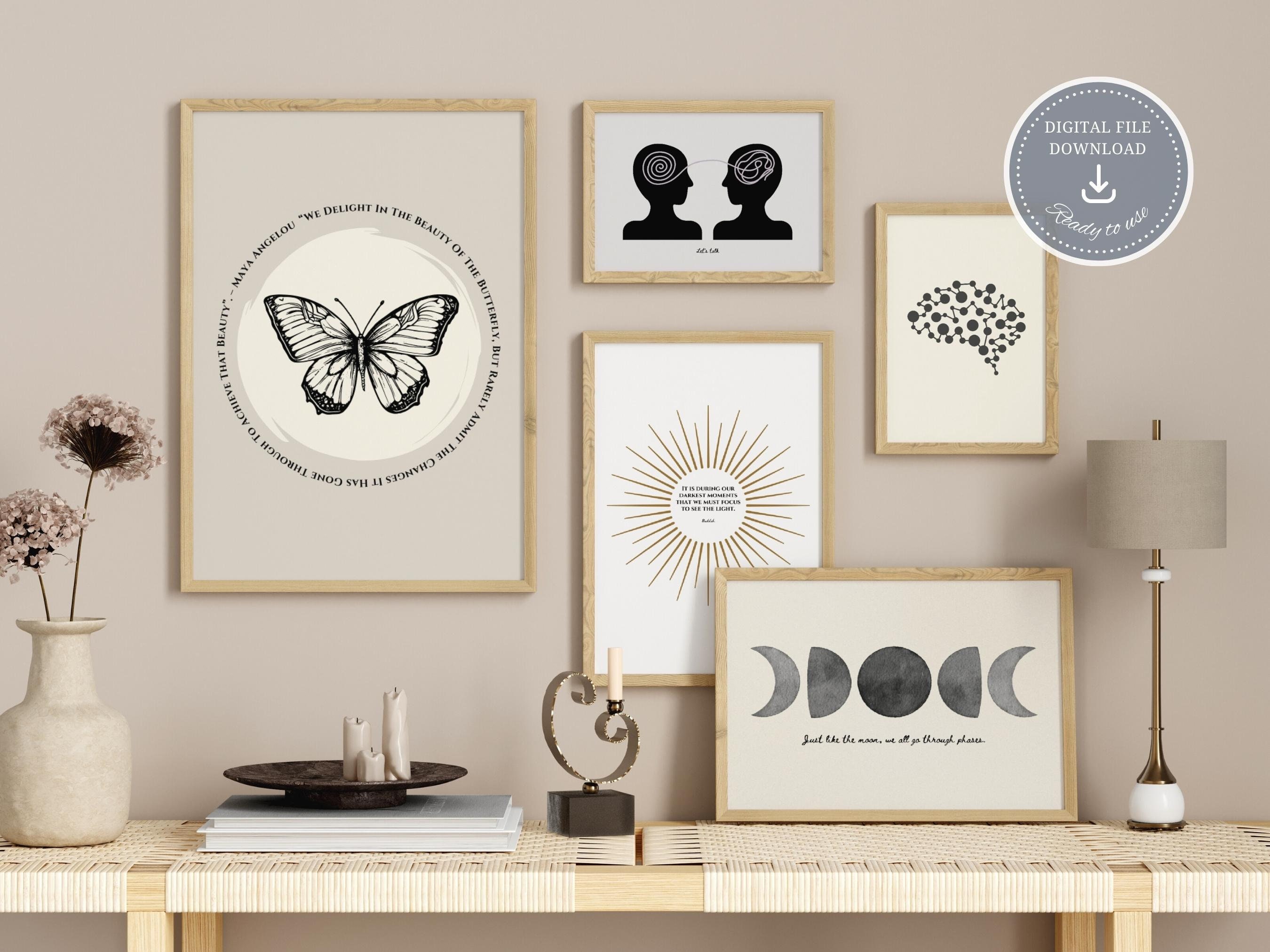Neutral Therapy Office Decor Set of 12 Therapist Poster - Etsy