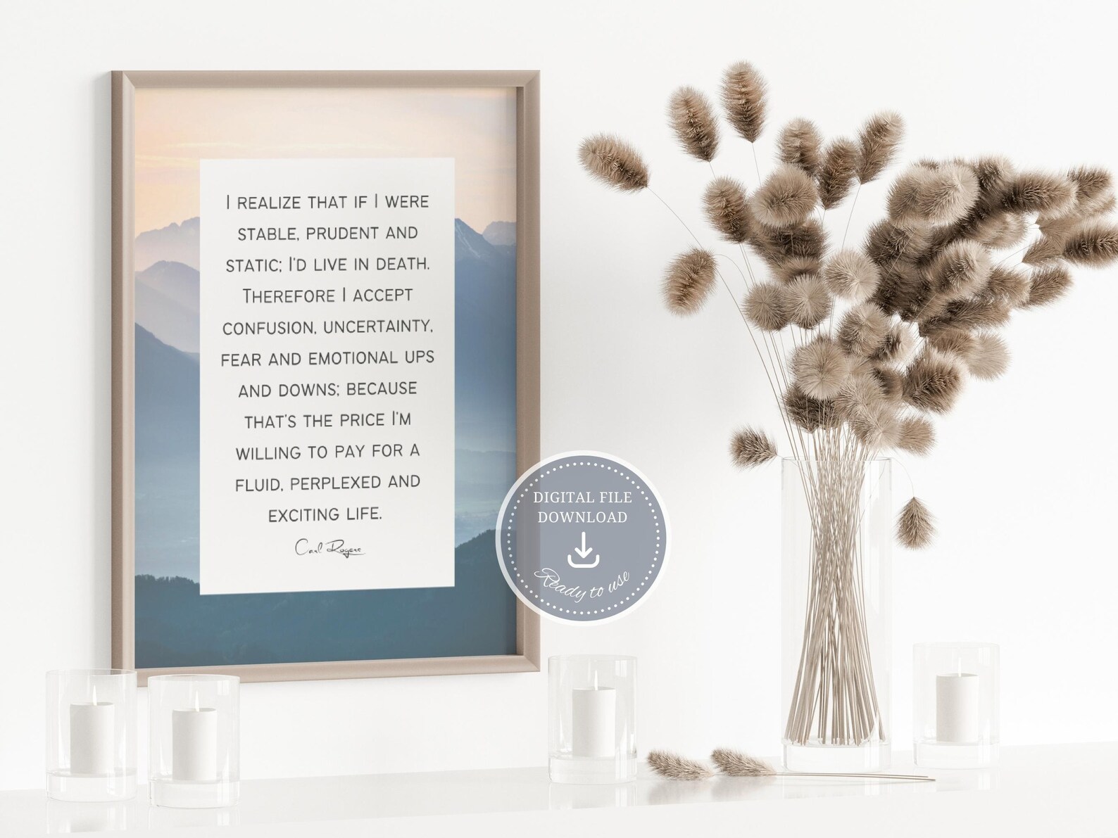 Carl Rogers, Psychologist Quote, Therapy Office Decor, Counselling ...