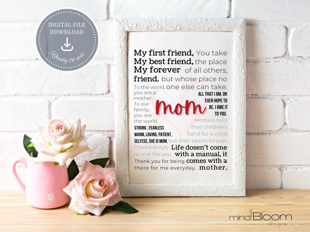 Mother's Day Quotes Printable, Mother's Day Gift, Gift for Mom, Gift ...