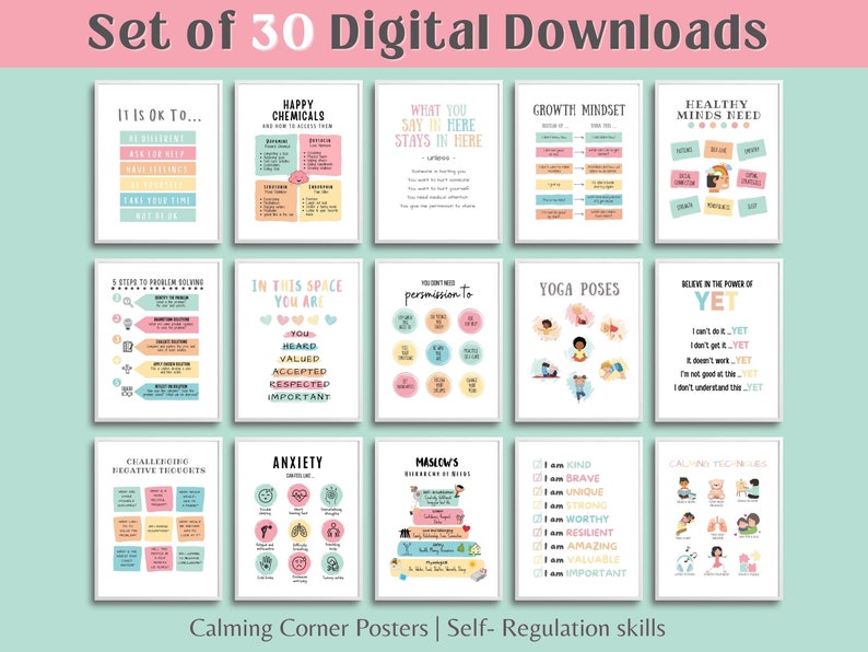 30 Calming Corner, Calm Down Printable, Classroom Decor Wall Art ...