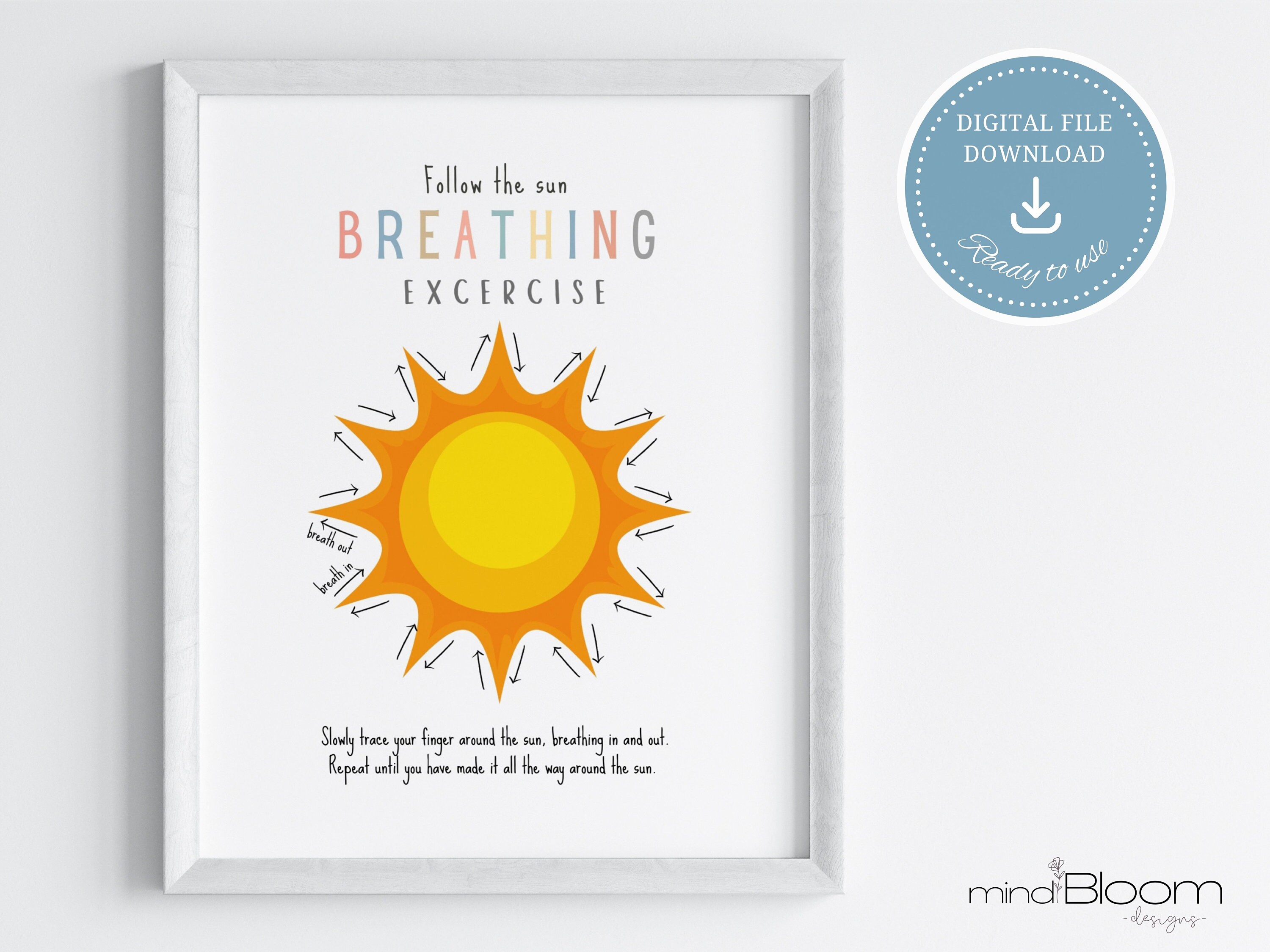 Set of 6 Mindfulness Breathing for Kids, Breathing Exercise, Grounding ...