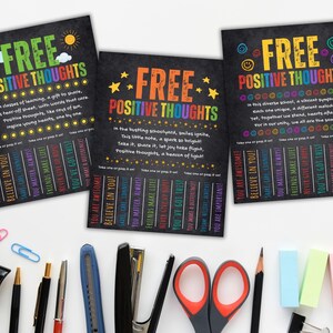 School Counselor Door Sign, Positive Thoughts Tear off Flyer, Therapy ...