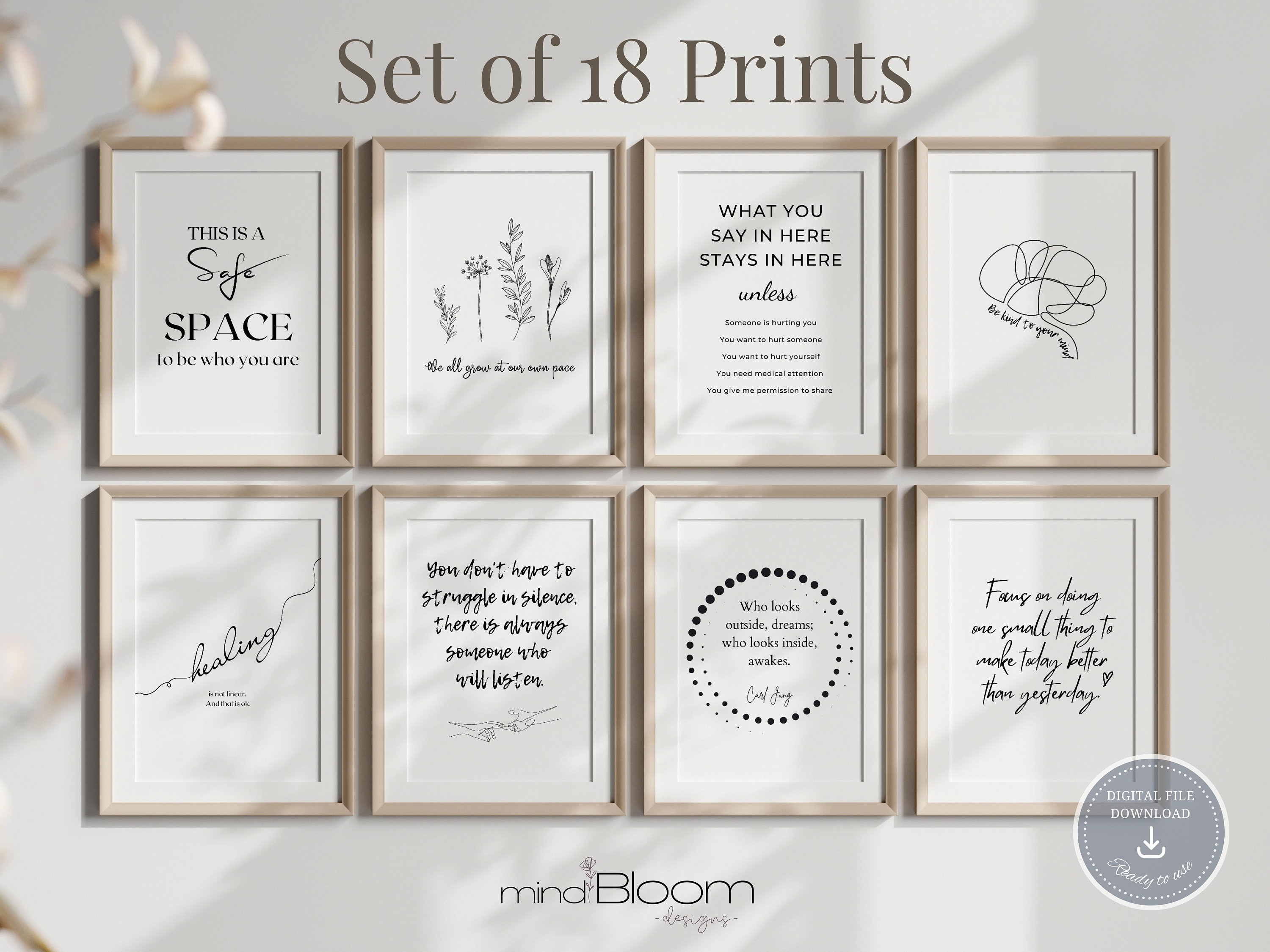 18 Therapist Office Art Decor Psychologist Print Bundle - Etsy