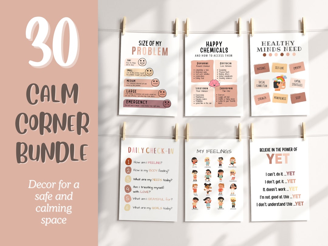 30 Calming Corner, Calm Corner Sign, Classroom Boho Wall Art ...