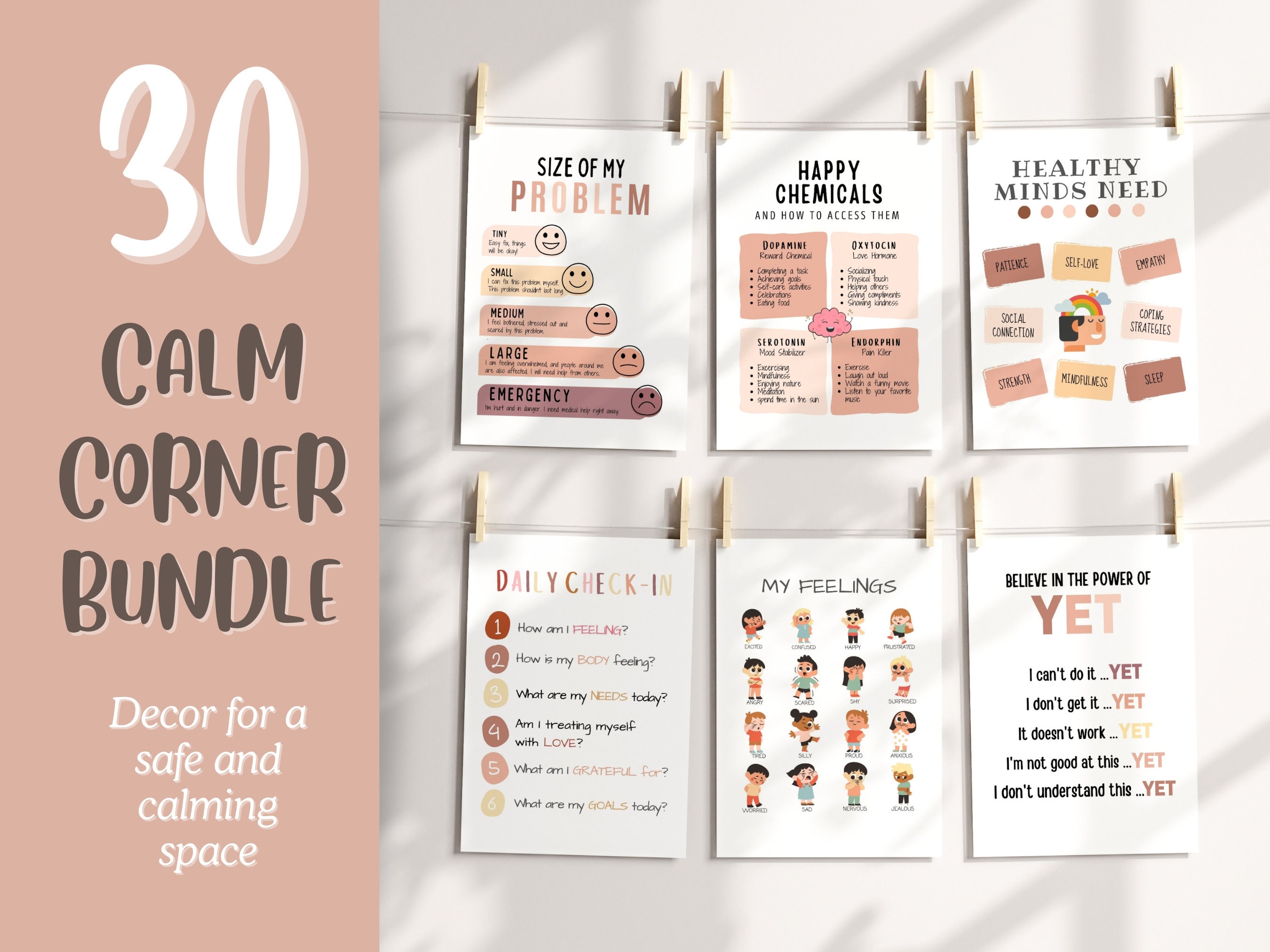 30 Calming Corner, Calm Corner Sign, Classroom Boho Wall Art ...