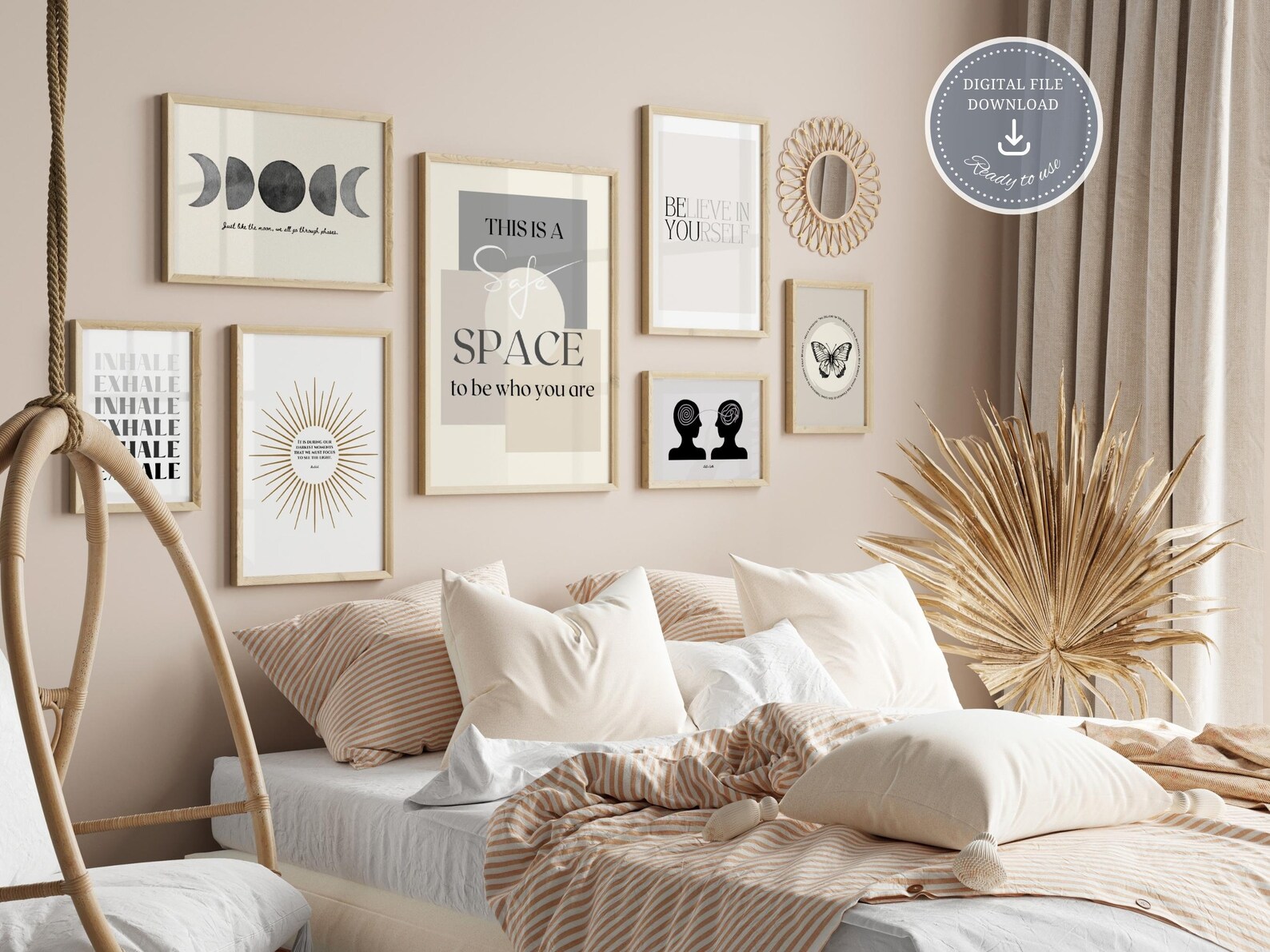 Neutral Therapy Office Decor, Set of 12, Therapist Poster Bundle ...
