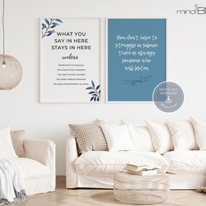 18 Therapist Office Art Decor, Psychologist Print Bundle, Counseling ...