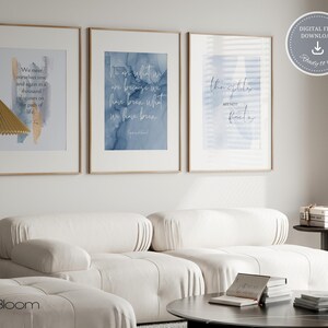 Calm Therapist Decor, Set of 12, Blue Therapy Art Poster Bundle, Mental ...