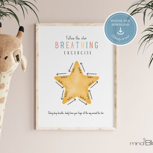 Mindfulness Breathing for Kids, Breathing Exercise Posters, Calming ...
