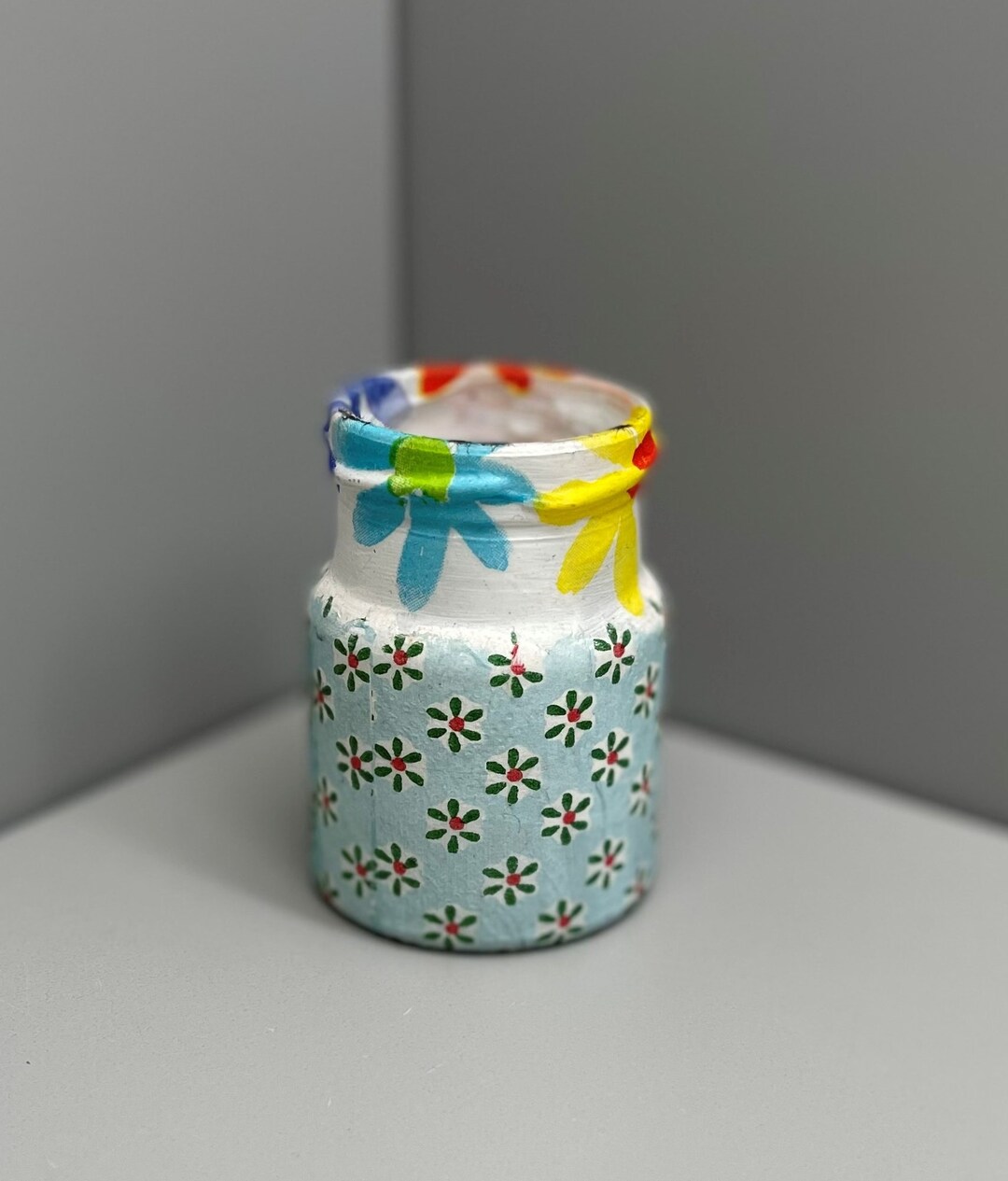 Upcycled Decoupage Mini Jar, Home Decor, Flower Design, Holders - Etsy