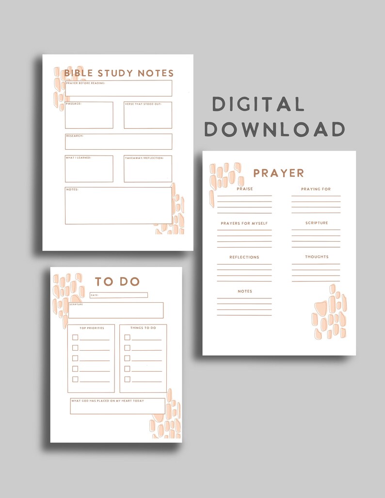 Printable Bible Study Tracker, Prayer Tracker, Christian to Do List ...