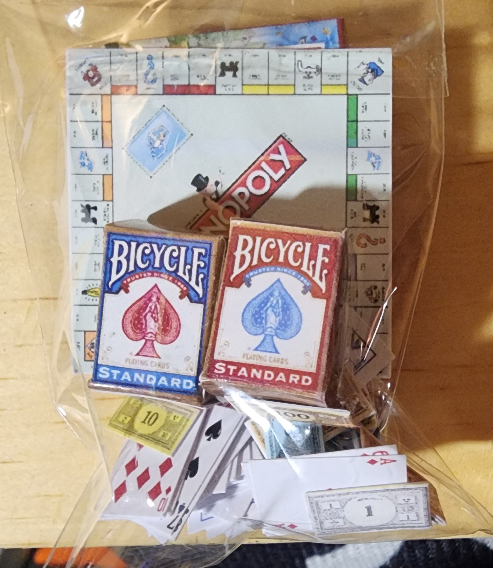 Miniature 52 Card Game and a Miniature Monopoly Game. - Etsy