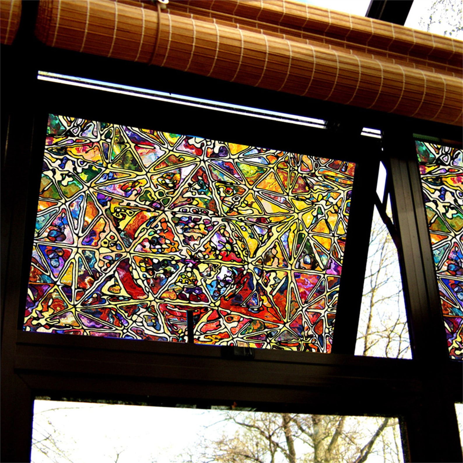 Customized Window Film Stained Frosted Glass Sticker Abstract - Etsy