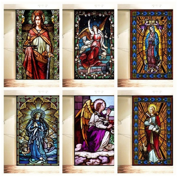 Stained Glass Window Film St Michael - Etsy