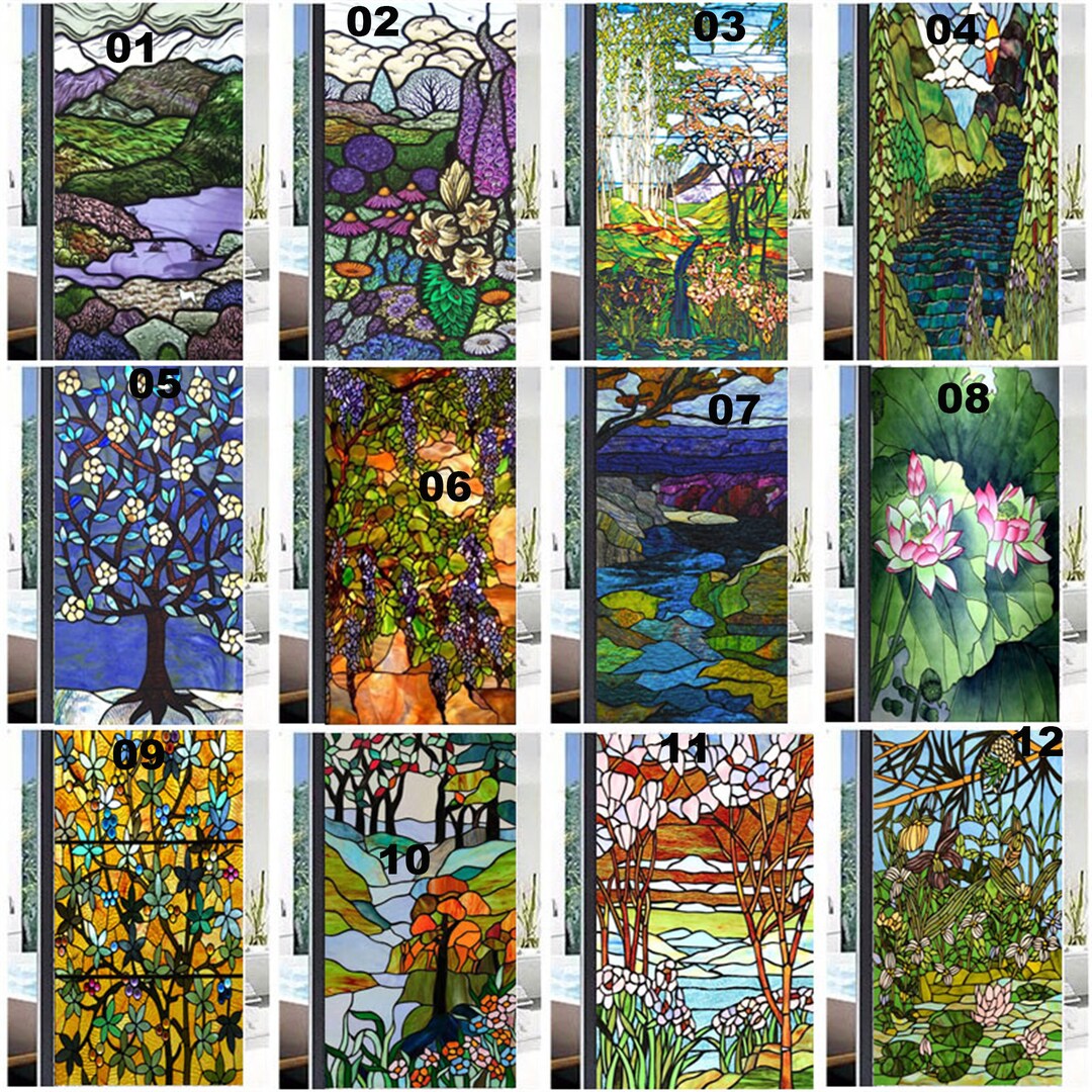 Custom Size Stained Glass Films,frosted Privacy Static Cling,poster ...