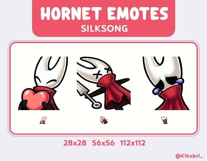 Hornet - Hollow Knight: Silksong | Emotes for Twitch & Discord - Etsy
