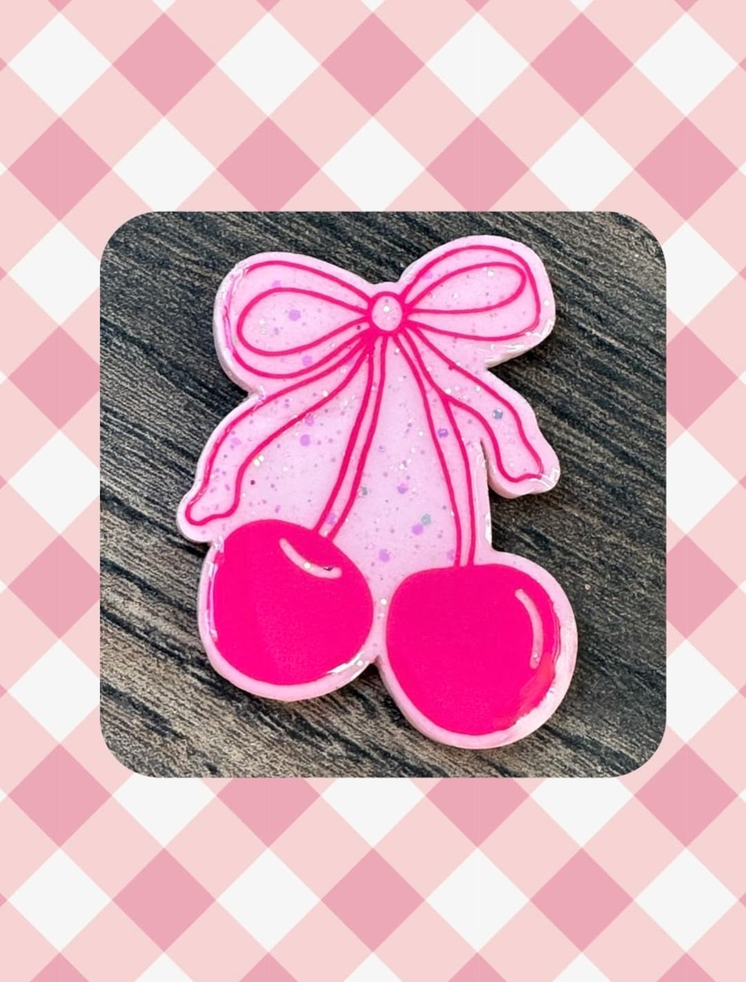 Pink Bow Cherry Badge Reel - Etsy