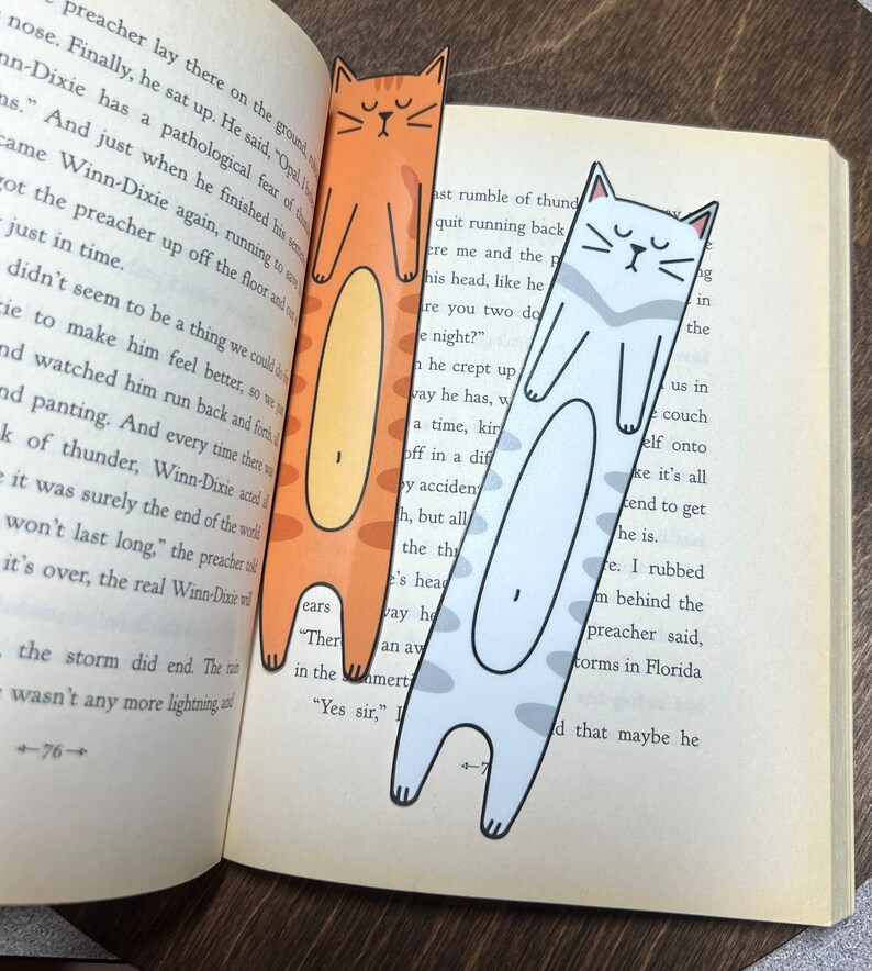 Laminated Cat Bookmarks SET, Cat Book Mark, Animal Bookmarks, Gift for ...