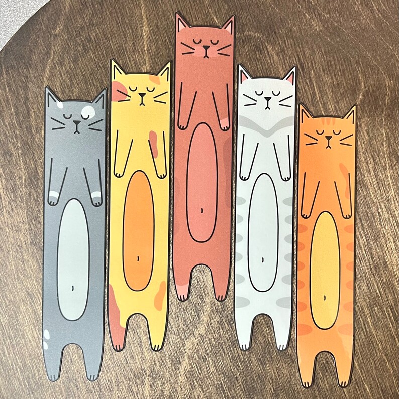 Laminated Cat Bookmarks SET, Cat Book Mark, Animal Bookmarks, Gift for ...