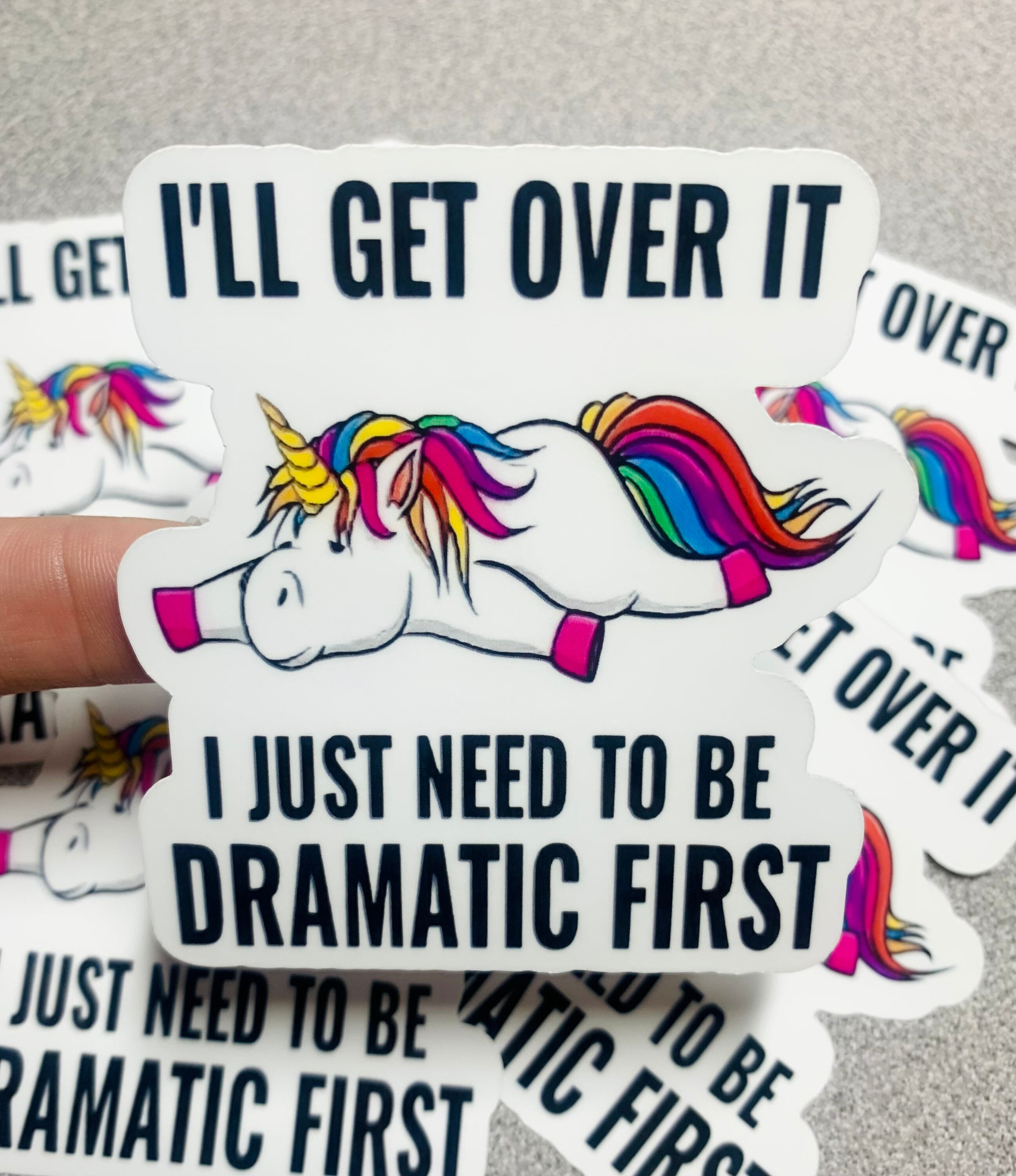 Funny Dramatic Unicorn Vinyl Sticker, I Need to Be Dramatic First ...