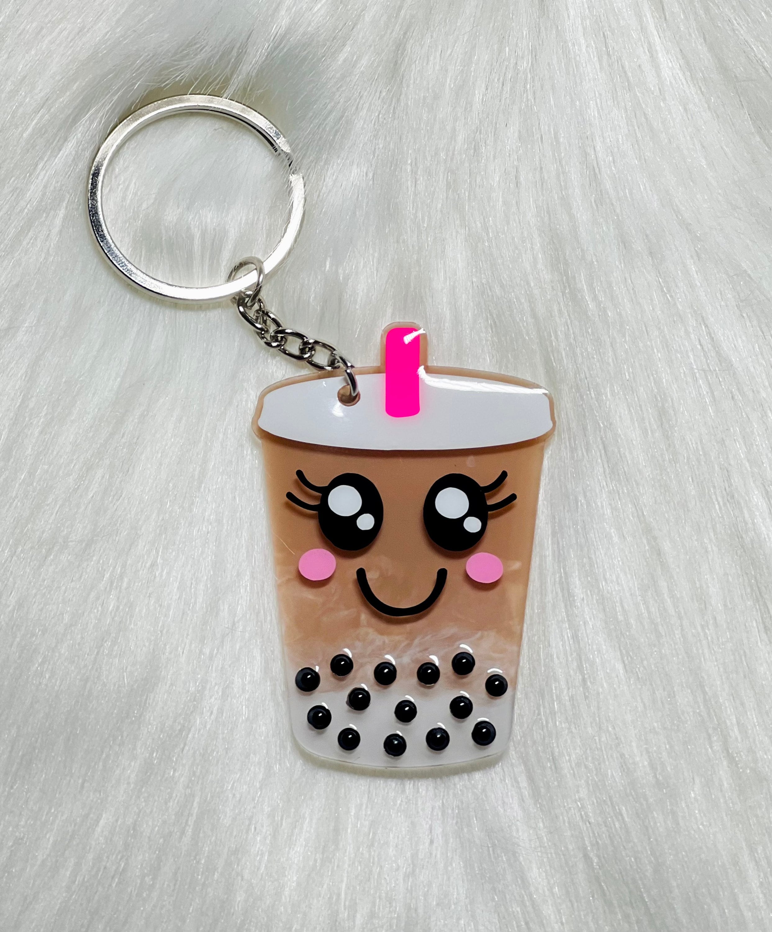Boba Milk Tea Acrylic Keychain, Bubble Tea Keyring, Boba Tea Keychain ...